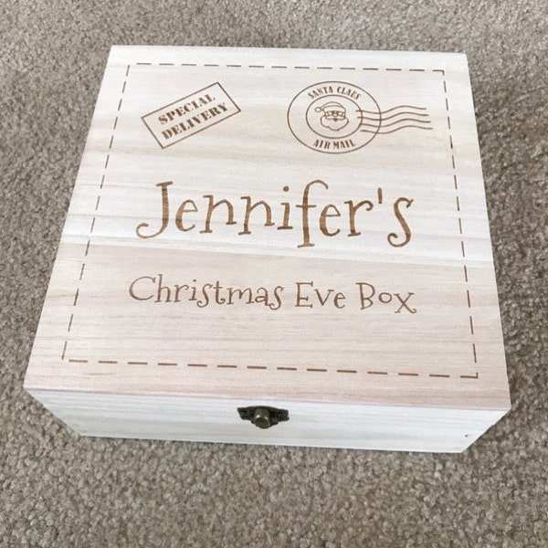 Engraved Christmas Eve Box - Personalised Bespoke Wooden Christmas Eve ...