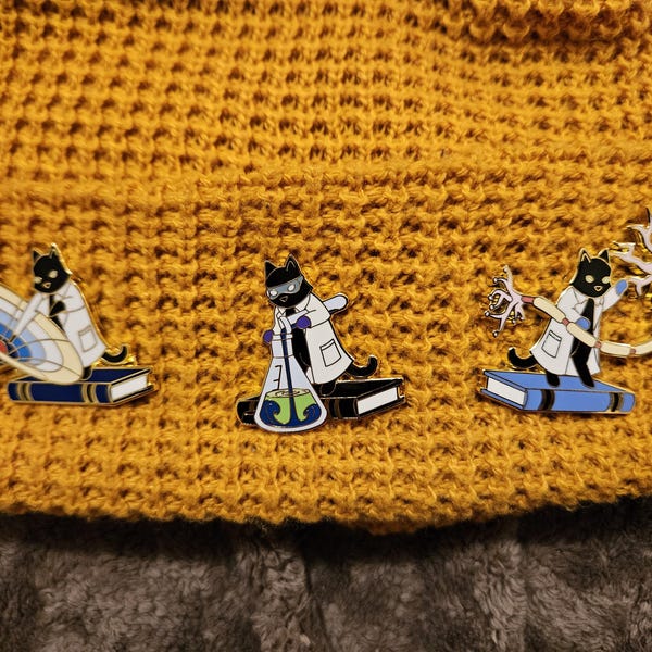Neurology Cat Hard Enamel Pin - Neuron Cat Pin - Etsy