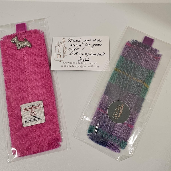 Mini Scottish Tartan Bookmark // Harris Tweed and Celtic Knot ...