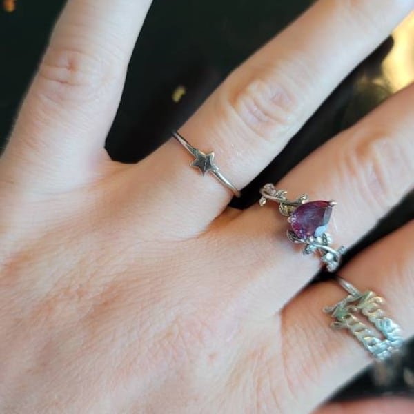 Extra Tiny Little Star Skinny Ring in Sterling Silver, Single Star ...