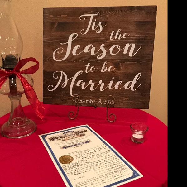 Tis the Season to Be Married, Rustic Wedding Welcome Sign, Wedding ...