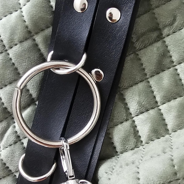 Leather Lingerie Harness With Handcuff, Harness for Woman, Leg Harness ...