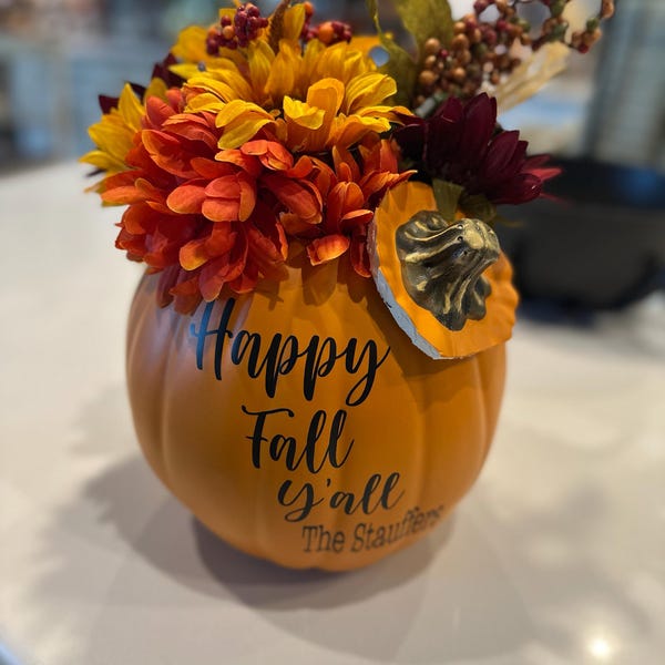 Personalized Pumpkins, Fall Faux Pumpkins, Last Name Pumpkins, Porch ...