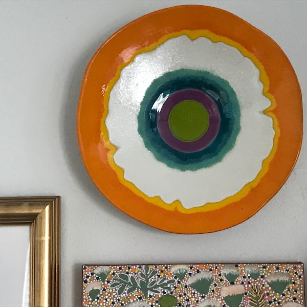 Wall Panel, Modern Handmade Plate, Colorful Ceramic Art, Large Pottery ...