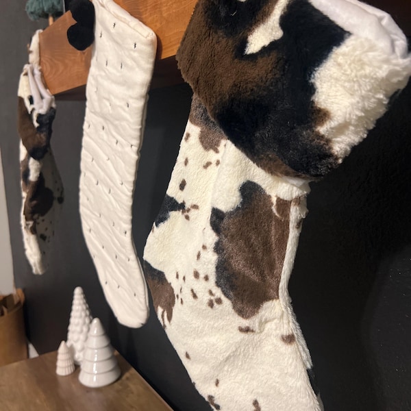 Personalized Christmas Stockings|christmas Cow Stockings|cow Print ...