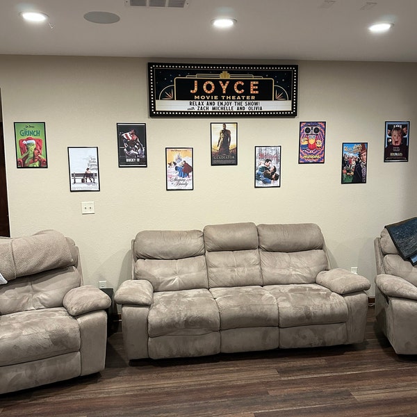 Custom Home Movie Theater Sign | Movie Theater Decor | Movie Room Decor ...