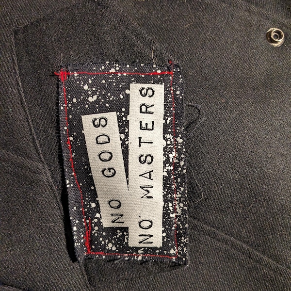 No Gods, No Masters Sew on Crusty Punk Patch. for Battle Jackets ...