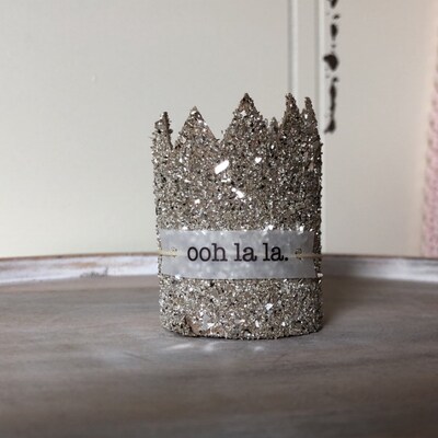 Silver German Glass Glitter Mini Crown, HRH Queen Elizabeth Mini Crown ...