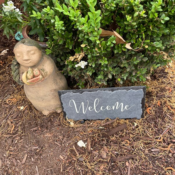 Outdoor Welcome Sign! Slate Welcome Sign, Outdoor Sign, Outdoor Plaque ...