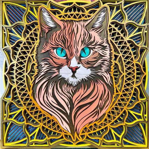 Dragon Head Layered Wood Parametric SVG Ai DXF Wall Art Design Laser ...