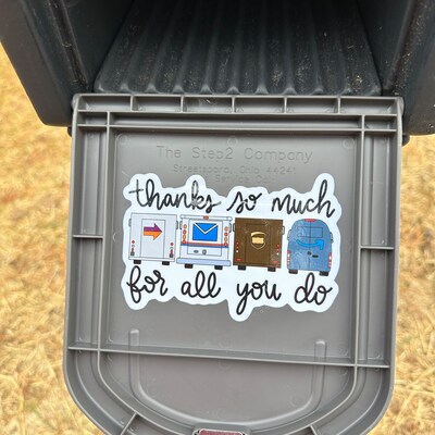Thank You Mailbox Decal New, Mailman Sticker, Mailman Gift, Mailbox ...
