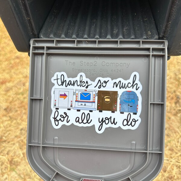 Thank You Mailbox Decal New, Mailman Sticker, Mailman Gift, Mailbox ...