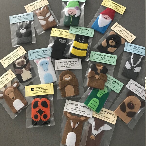 Blackbird Finger Puppet - Raven Puppet - Felt Finger Puppet Red Wing ...