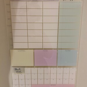 Personalised Wipeable Perspex Family Meal Organiser Activity Planner ...