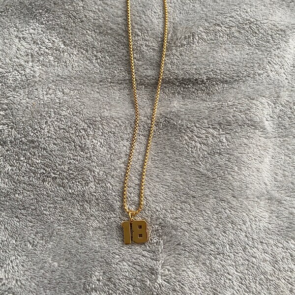 Mini Number Pendant - Gold - Etsy