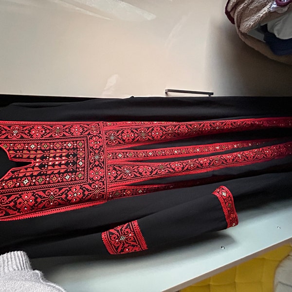 Palestinian Thobe Thob Embroidery Tatreez Red Sanabel - Etsy
