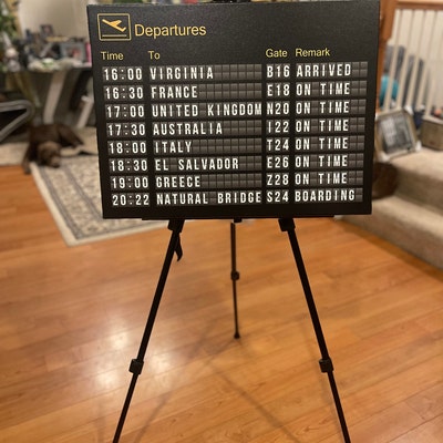 Custom Airport Departures Flight Board Canvas Wall Art Choose Your Own ...