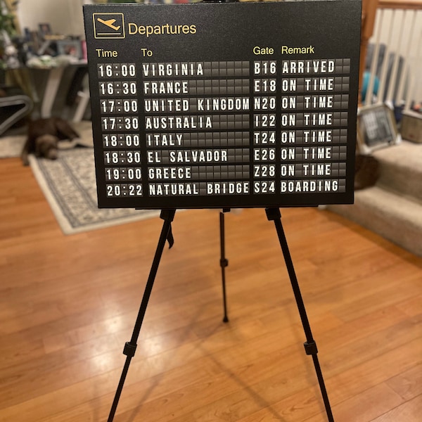 Custom Airport Departures Flight Board Canvas Wall Art - Choose Your ...