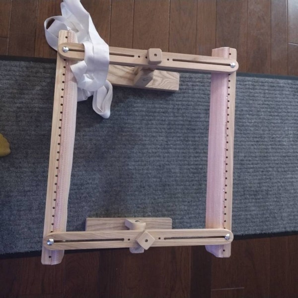 Tambour Embroidery Frame With Stand, Wooden Cross Stitch Hoop on Holder ...