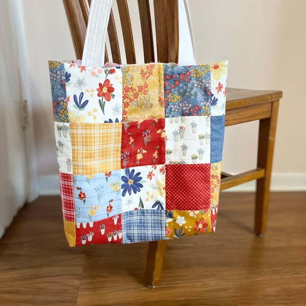 Patchwork Tote Quilted BAG PATTERN. PDF Instant Download - Etsy