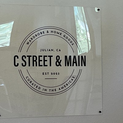 Custom Square Acrylic Business Logo Sign - Etsy