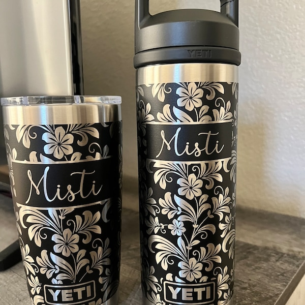 Laser Engraved YETI® or Polar Camel Tumbler Lake With Deer Scene Lake ...