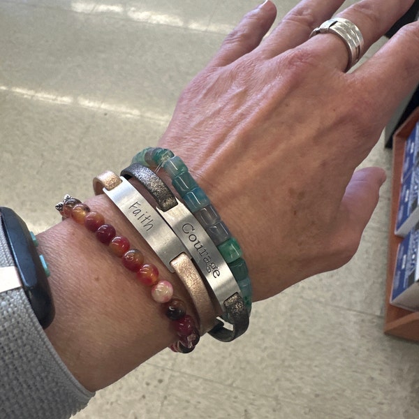 Word Bracelet—custom Bracelet—mantra Bracelet—one Word Bracelet—word of ...