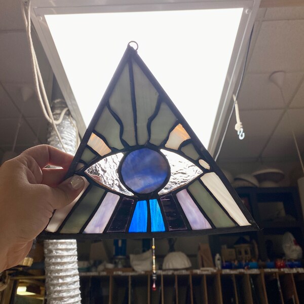 Stained Glass Triangle Eye Geometric Pattern & PNG, Modern Stained ...