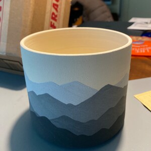 Carved Waves Handmade Ceramic Succulent Pots Clay Pottery Planters for ...