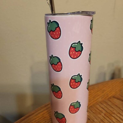 Gamer Girl Stainless Steel Cup With Plastic Lid and Straw, Cute, Kawaii ...