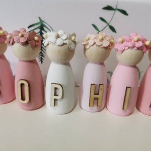 Personalised Peg Dolls Name Floral Crown Doll Pegs Dolls Peg - Etsy