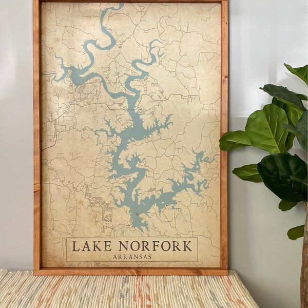 Custom Vintage Style Map of Your Lake With City Name - Digital Download ...