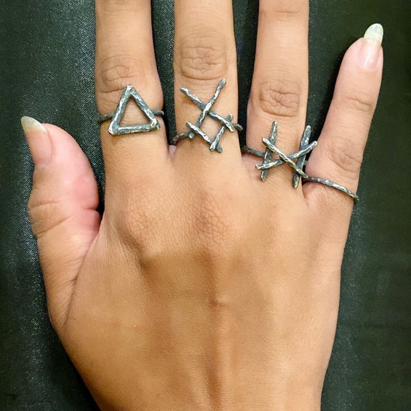 WATER ELEMENT Ring - Water Alchemy Symbol - Occultism Occult Esoteric ...