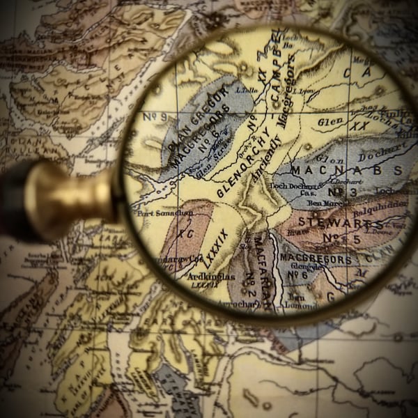 Clans of Scotland Historical Map | Clan Locations & Landowners 1587 ...