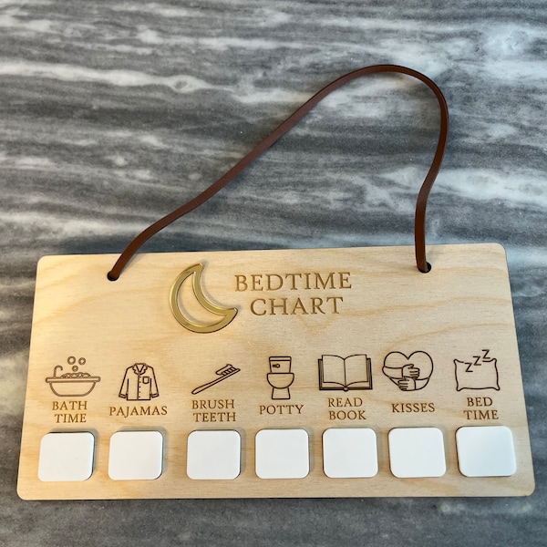 Bedtime Routine Sign | Dry Erase Sign | Night Time Routine Chart | Kids ...