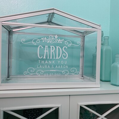 Custom Card Box Decal for Wedding Personalized Card Box Sticker Custom ...