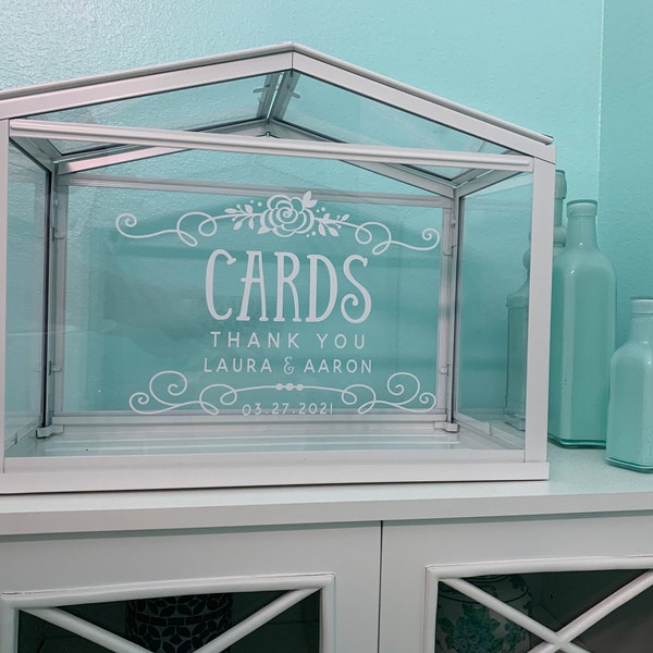 Custom Card Box Decal for Wedding Personalized Card Box Sticker Custom ...