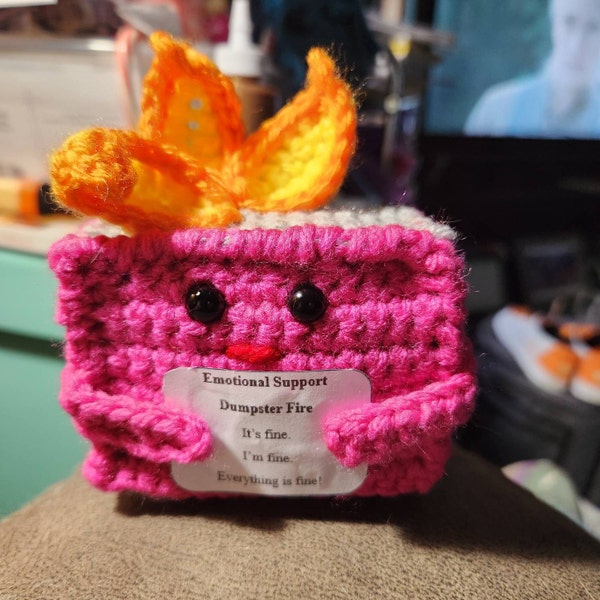 Pattern and Sign Only: Dumpster Fire Emotional Support Crochet Pdf X2 ...