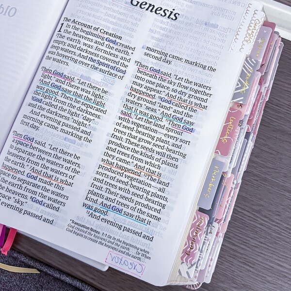 Bible Tabs Laminated Bible Tabs Tabs for the Bible Pretty Bible Tab ...
