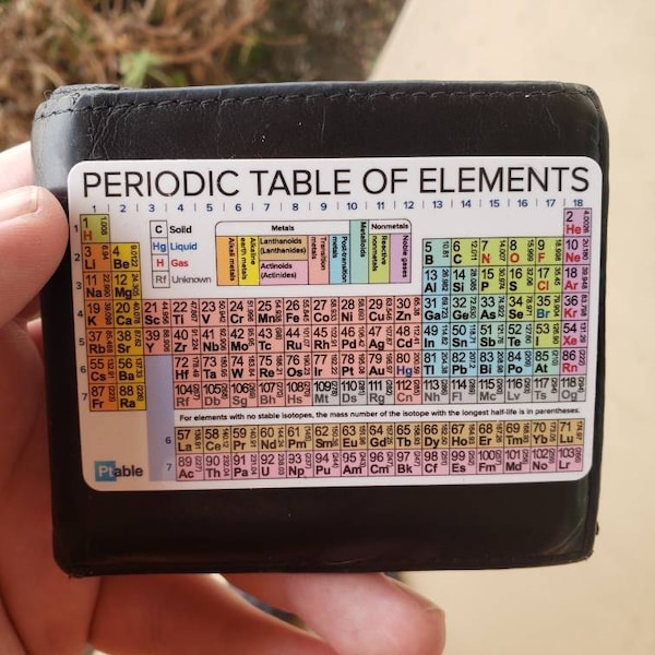 Periodic Table Plastic Wallet Card - Etsy