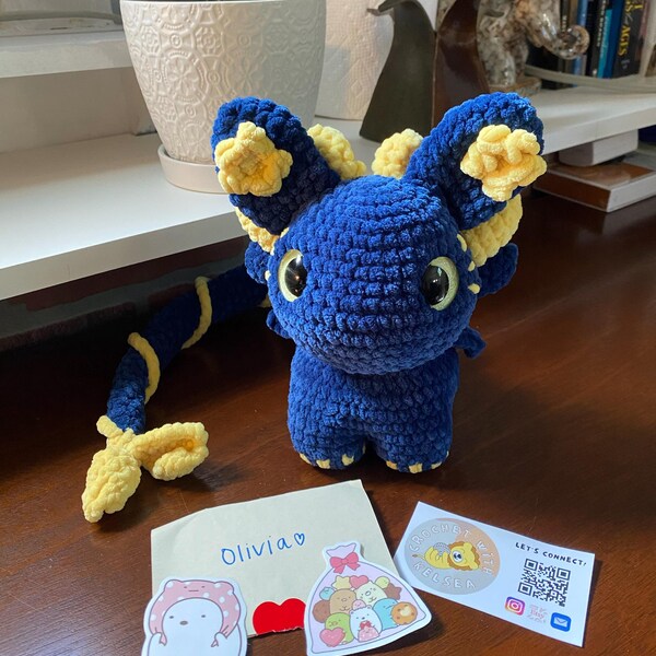 Moss the Sprite Snuggler Crochet Pattern With Fluffy Yarn Tips, Moss ...