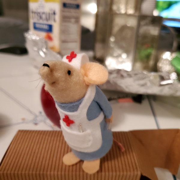 Nurse Mouse - Nurse Gift - Medical Ornament- Felt Mouse- Get Well Soon ...