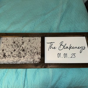 Customizable Genuine Cowhide Sign/western Sign/ Handmade Sign / Rustic ...