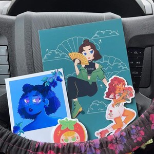 Retro TV and Computer Girl STICKERS - Etsy