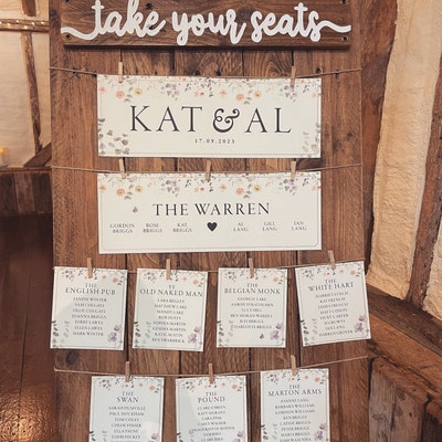 PERSONALISED Wedding Table Plan Rustic Wooden Table Plan Board Wedding ...