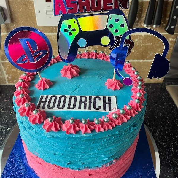 Gaming PS5 Themed Cake Topper Set Controller, Headset, Logo - All ...