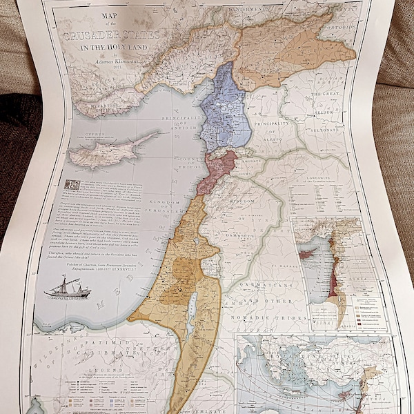 Interwar Lithuania Vintage Map Poster - Tarpukario Lietuvos žemėlapis ...