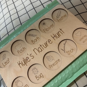 Nature Hunt Board Montessori Scavenger Hunt Personalized Nature ...