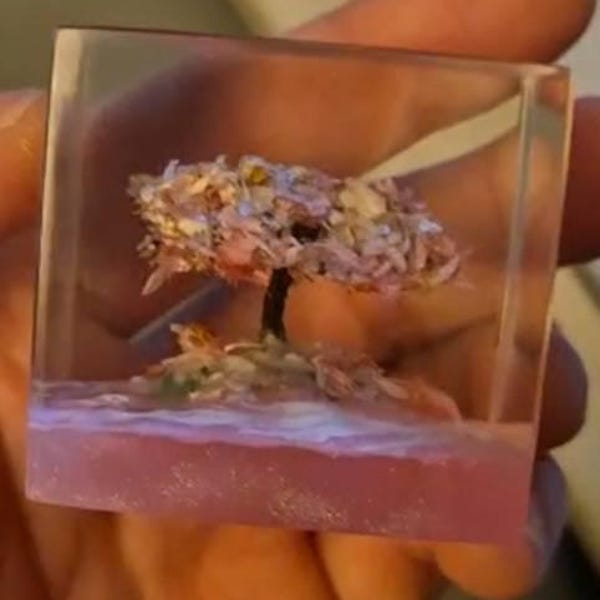 Cherry Blossom Tree - Custom Engraving Handmade Resin Decorative ...