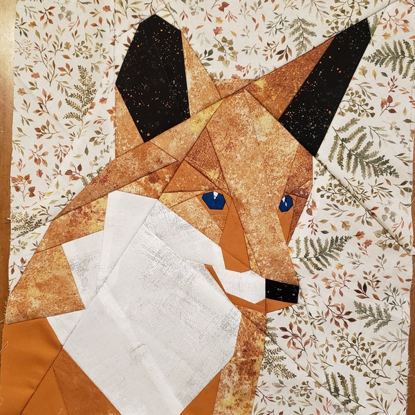 The Fox Foundation Paper Piecing Pattern, FPP Quilt Block. - Etsy
